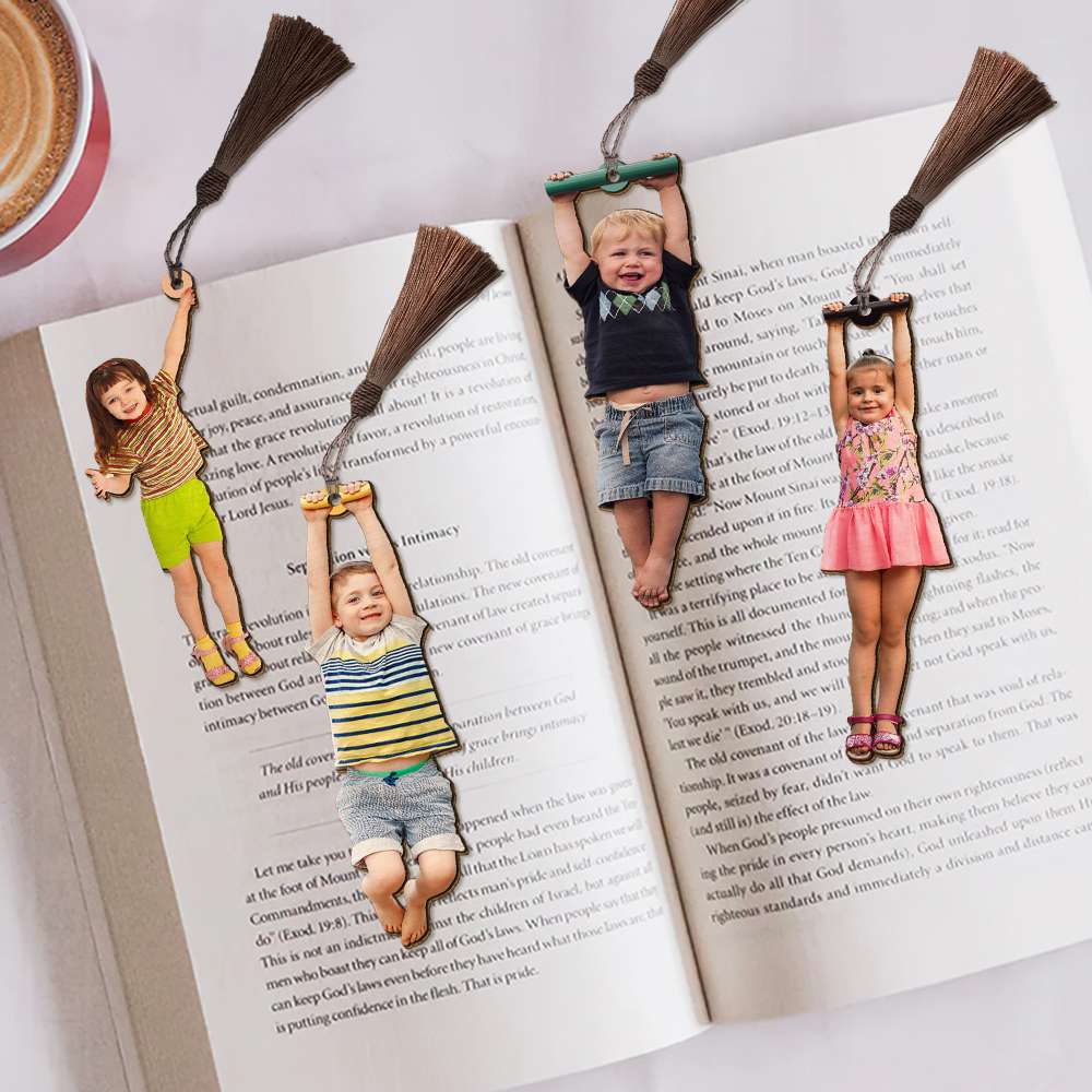 Naughty Swing Kids, Personalized Wooden Bookmark, Gifts For Kids - GoDuckee