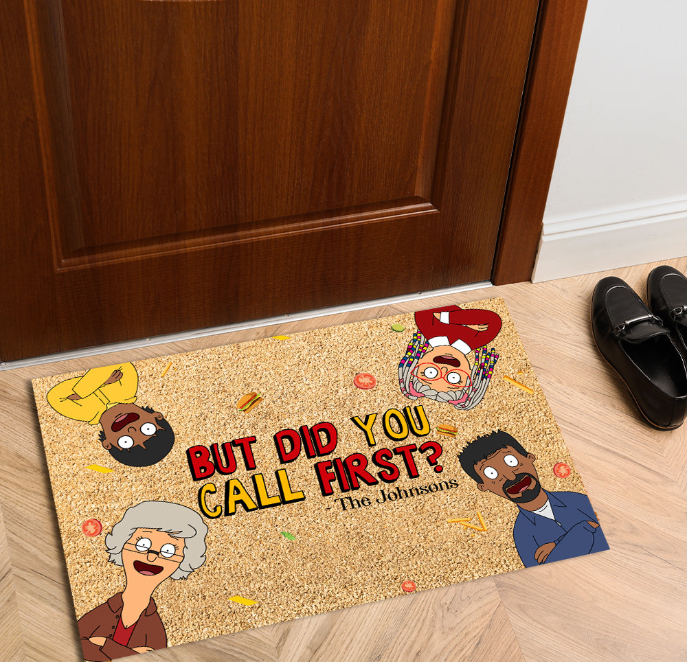 Personalized Gifts For Family Doormat Funny Cartoon Family designed by ...