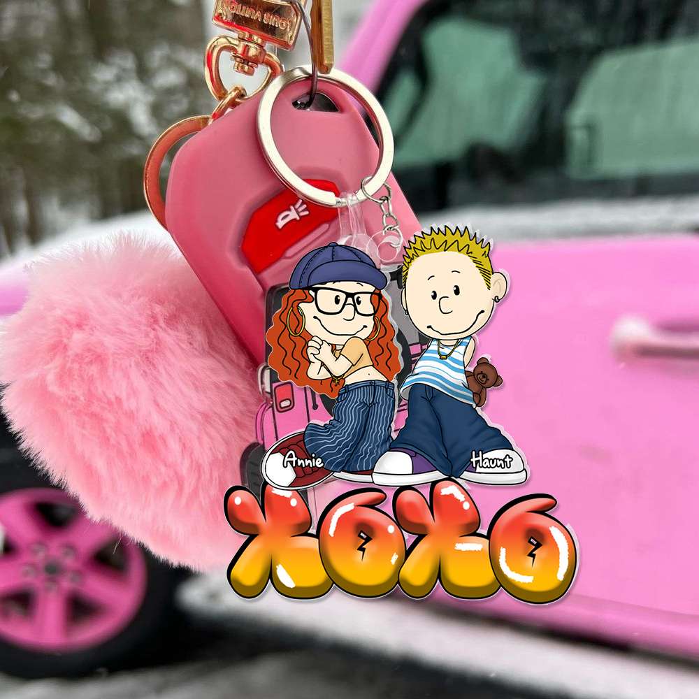 Personalized Gifts For Couples Acrylic Keychain Y2K Style Cartoon ...